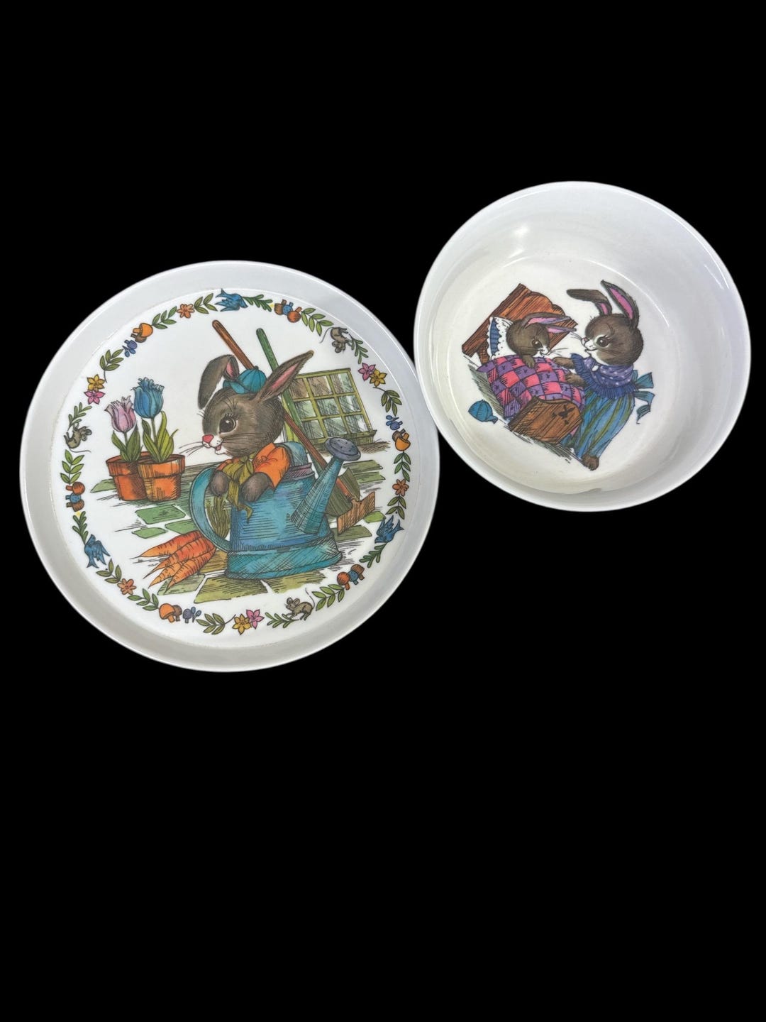 Vintage Silite Peter Rabbit Child's Plate and Bowl Set Chicago USA - Etsy