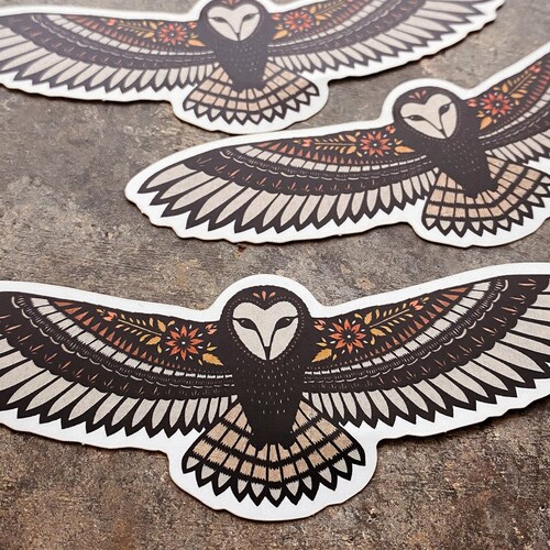 Barn Owl Matte Vinyl Sticker - Etsy