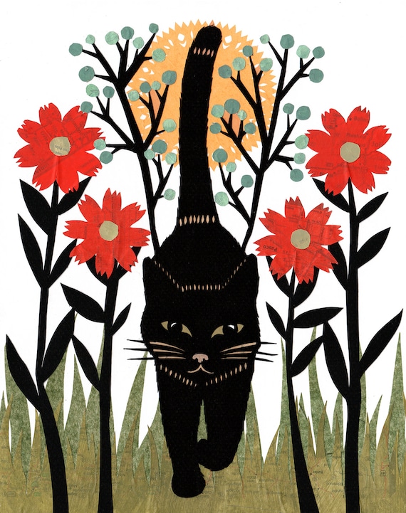 Miss Prissy Paws 8 X 10 Inch Cut Paper Art Print - Etsy