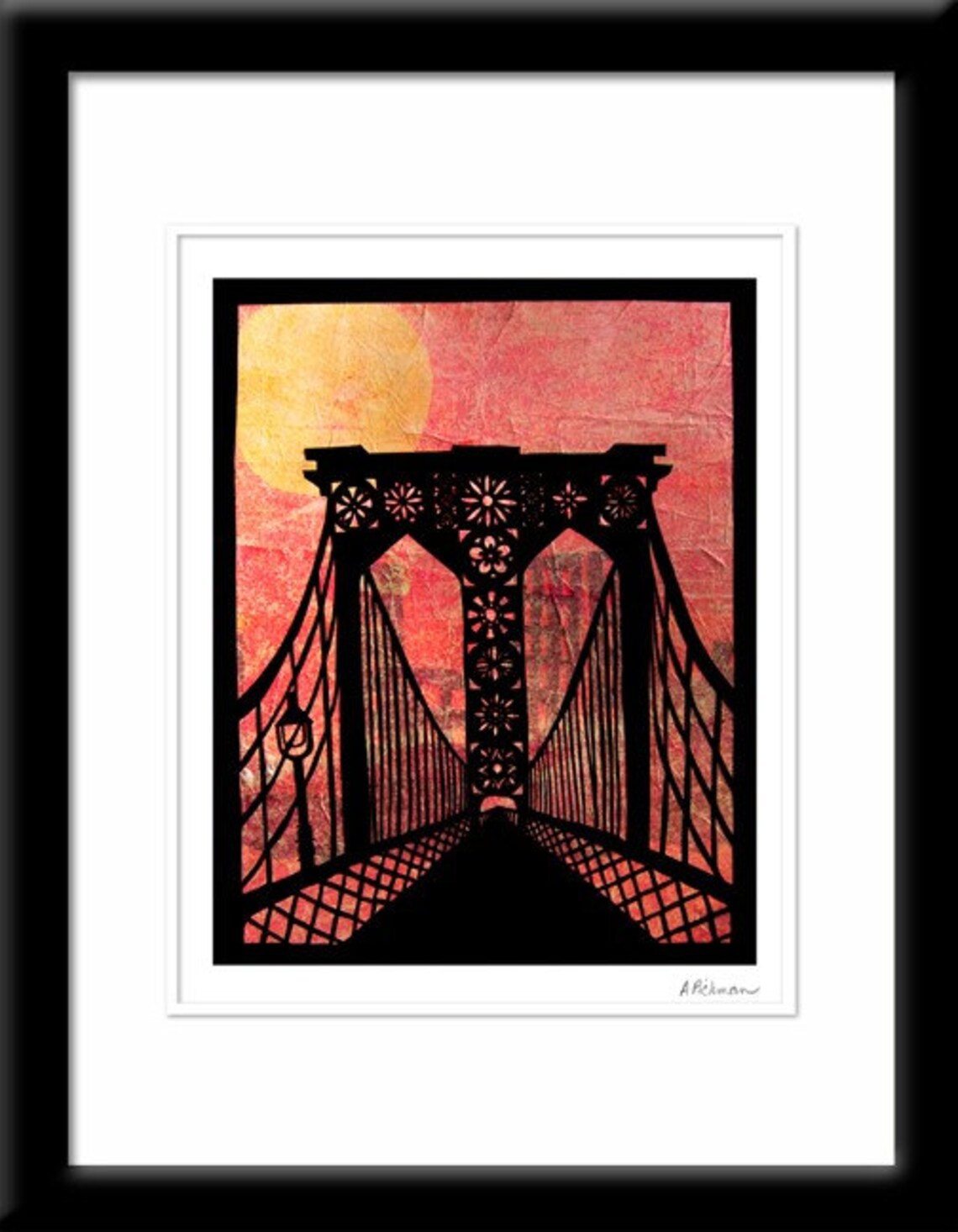 Brooklyn Bridge 8 X 10 Cut Paper Art Print - Etsy