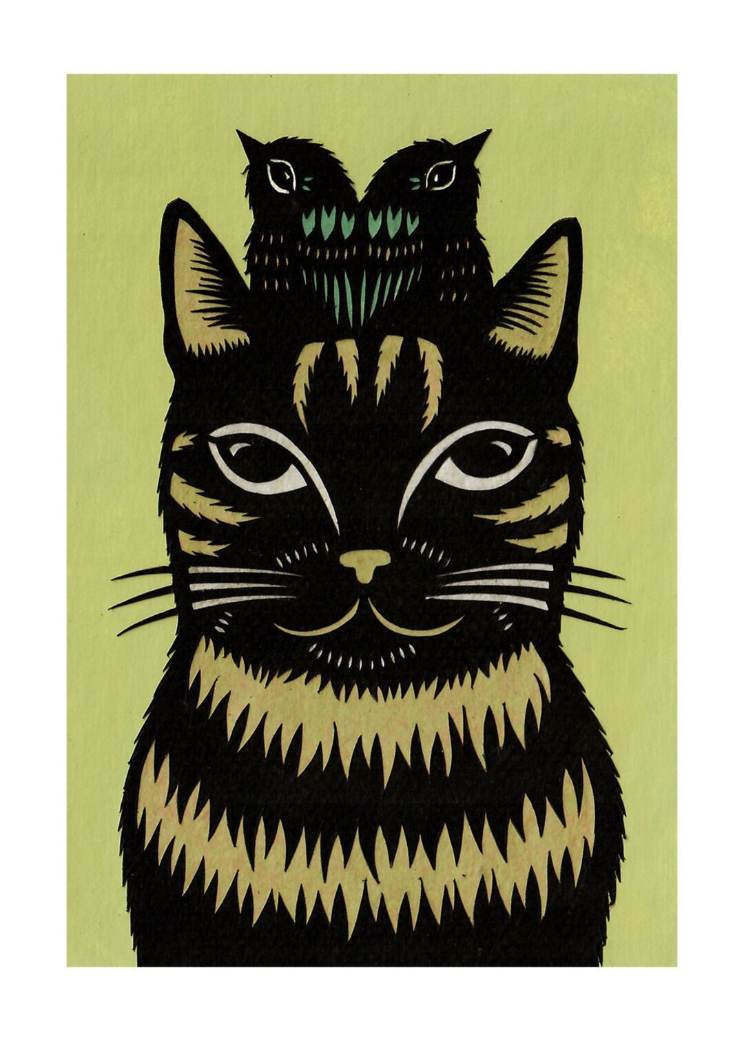 Bird Brain II 5 X 7 Inch Cut Paper Art Print - Etsy