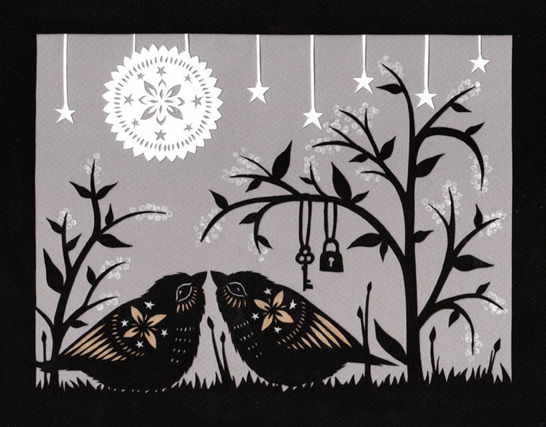 Lock and Key - 8 X 10 Inch Cut Paper Art Print - Etsy