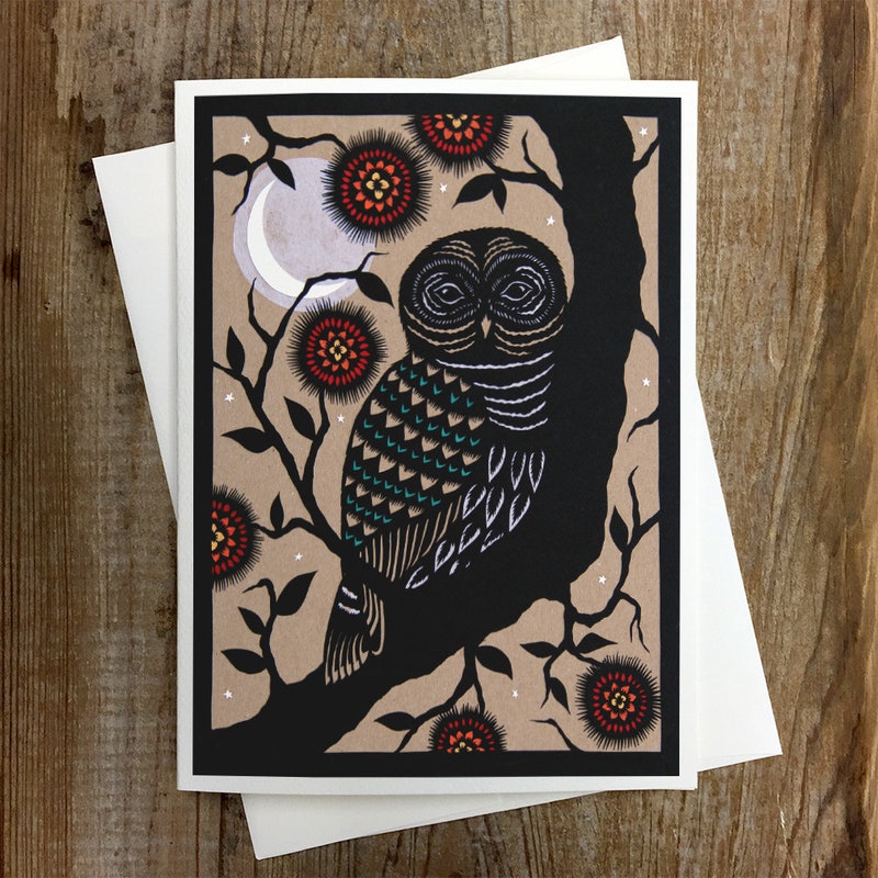 Owl Greeting Cards - Etsy