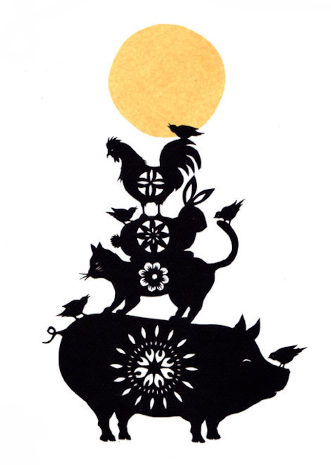 Sunrise on the Farm - 8 X 10 Inch Cut Paper Art Print - Etsy