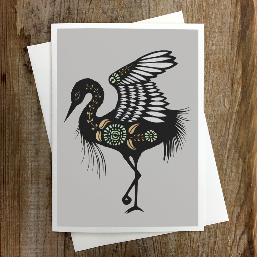 The Heron - Greeting Card - Etsy