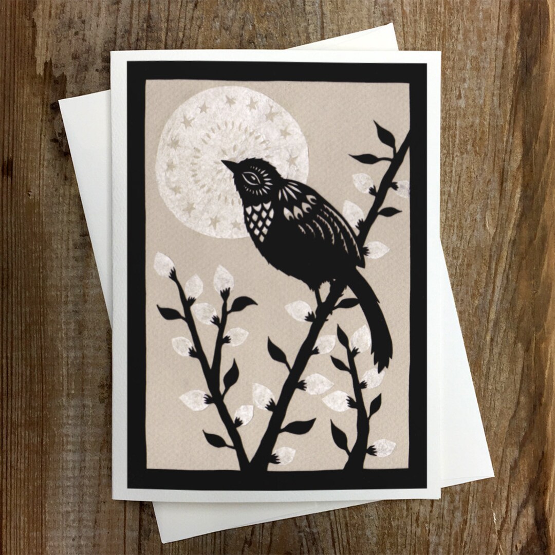 Moonlit Willow - Greeting Card - Etsy