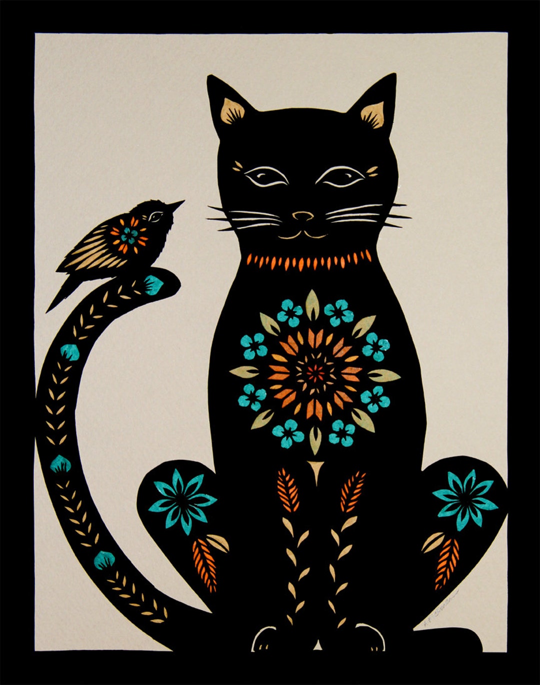Cat Tale - 8 X 10 Inch Cut Paper Art Print - Etsy