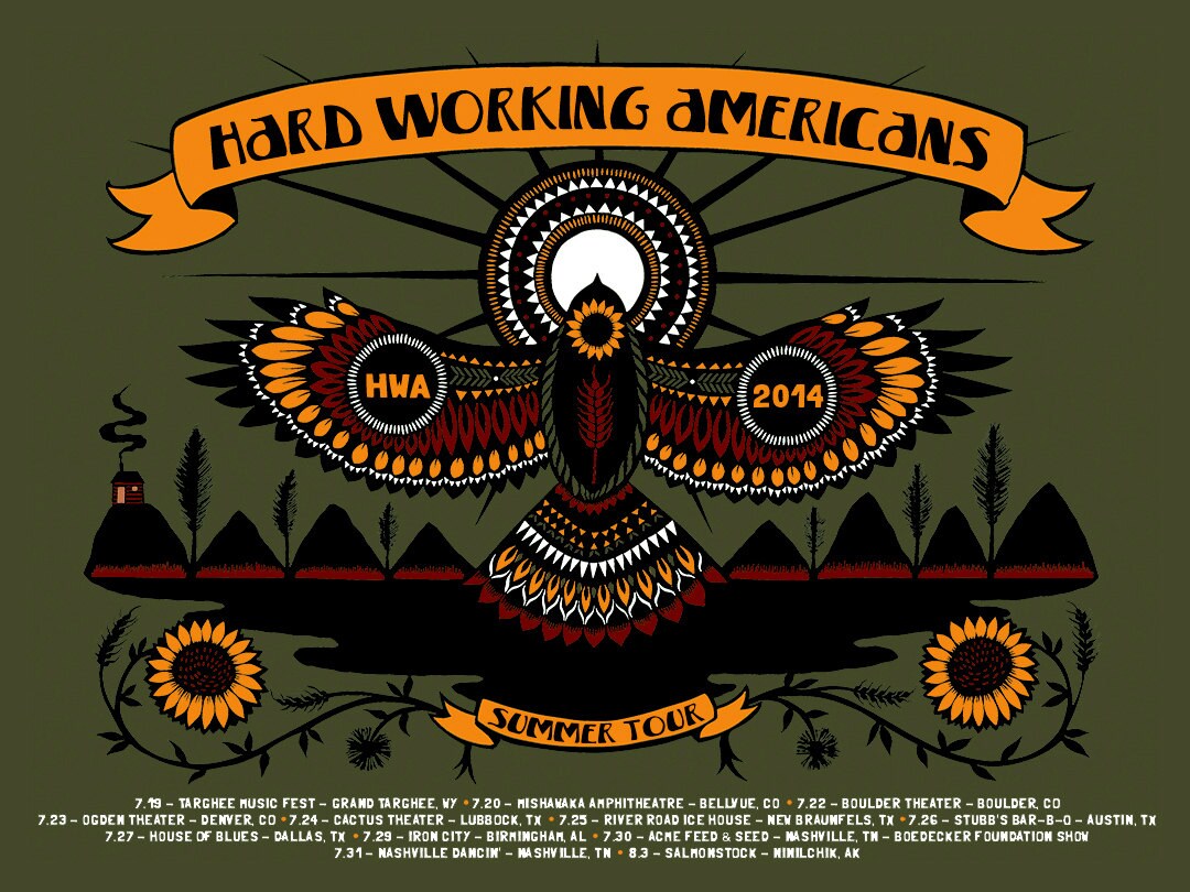 Hard Working Americans 2014 Summer Tour Concert Poster - Etsy