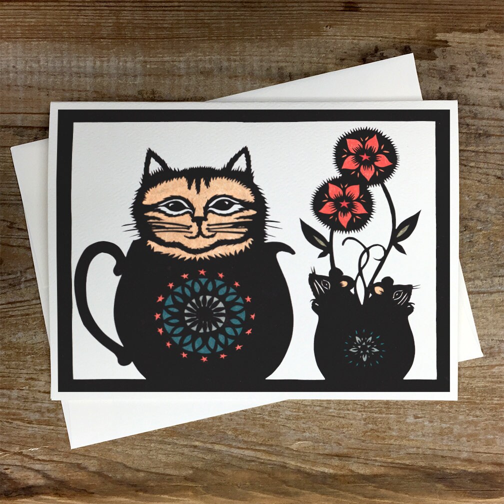 Cat and Mouse Games Greeting Card | Etsy