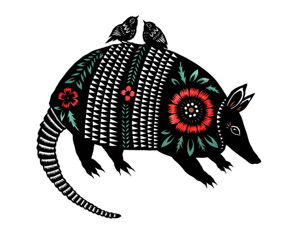 Little Armored One - 8 X 10 Inch Cut Paper Art Print - Etsy
