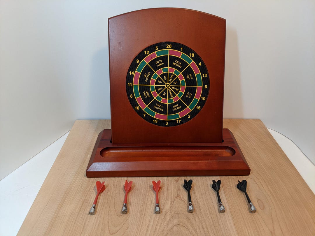Vintage Magnetic Dart Board Game, Cherry Wood, Office Decor - Etsy