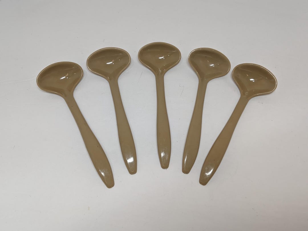 Vintage Tupperware Set of 5 Condiment Caddy Spoons, Mini Ladles, Small ...
