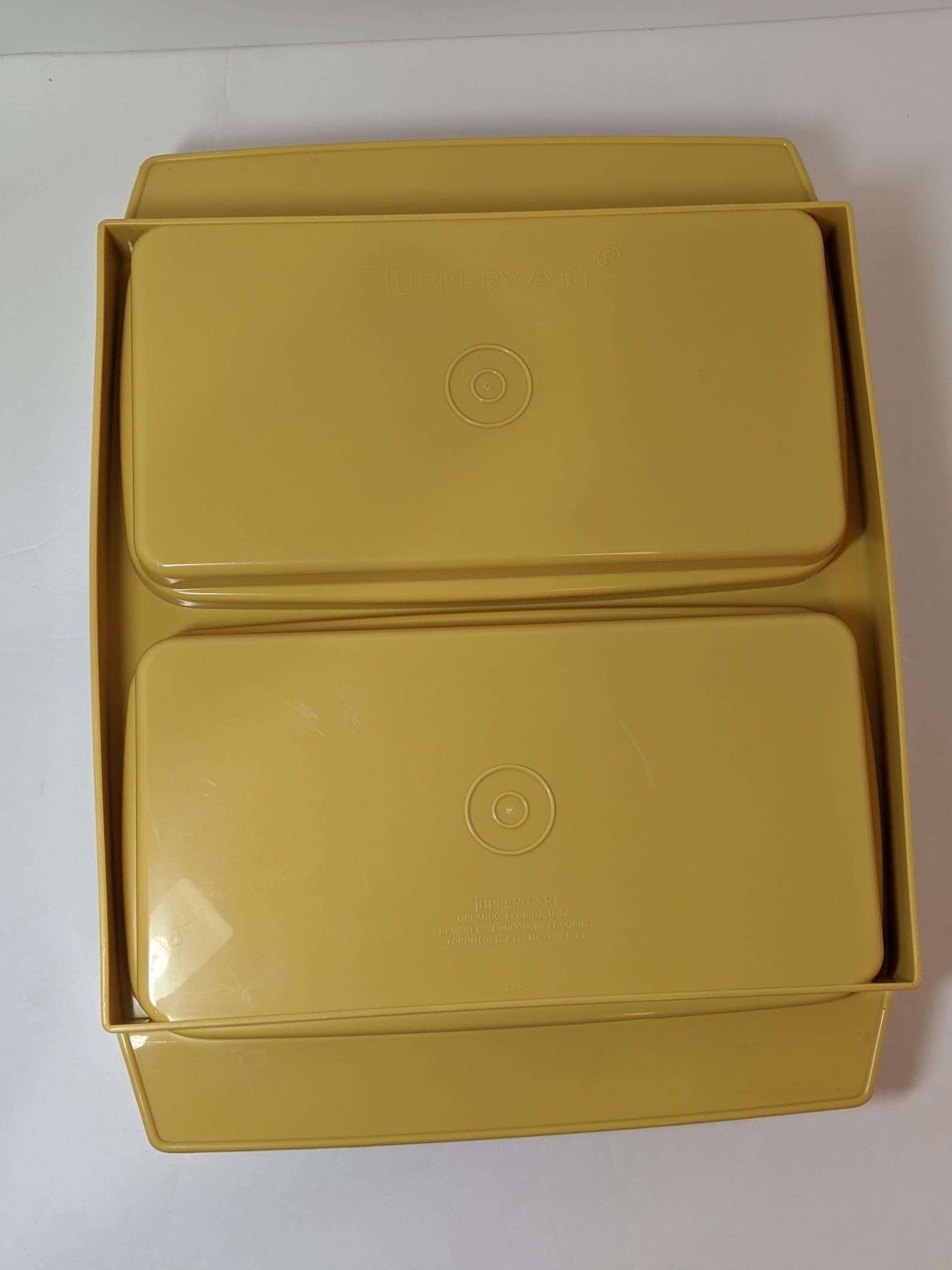 Vintage Tupperware Egg Container, 4 Piece Set, Harvest Yellow Gold, 2 ...