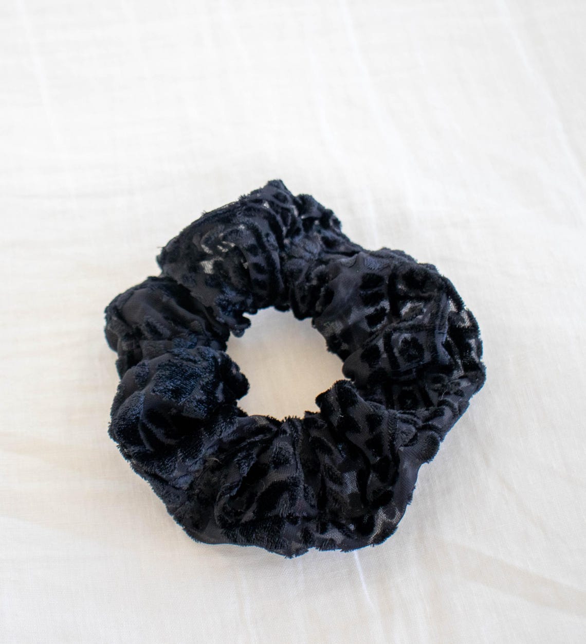 Jumbo Black Lace Scrunchie, Thrifted Twist, Handmade Vintage Scrunchies ...