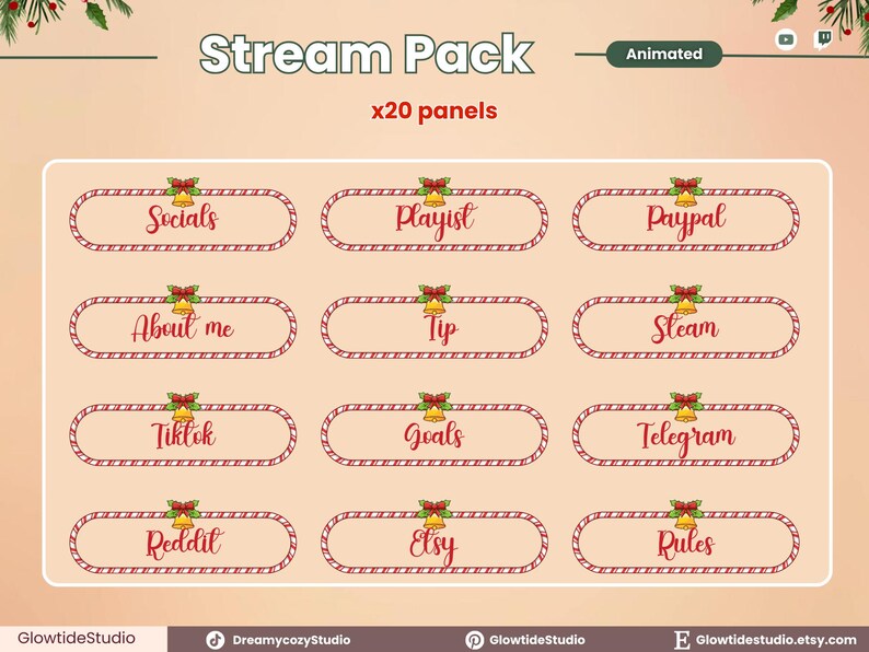 Christmas Cozy Stream Pack | Animated Overlays & Panels | Twitch, OBS ...