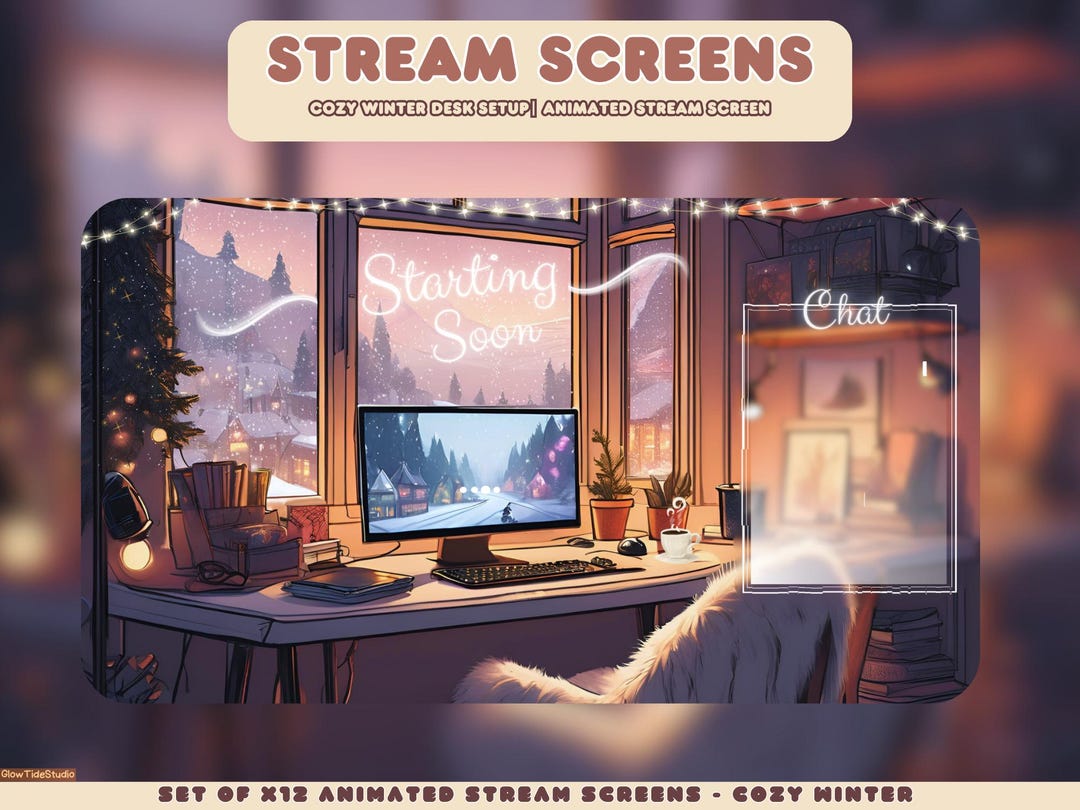 Cozy Winter Lo-fi Stream Screens – Animated Desk Setup – Starting Soon ...