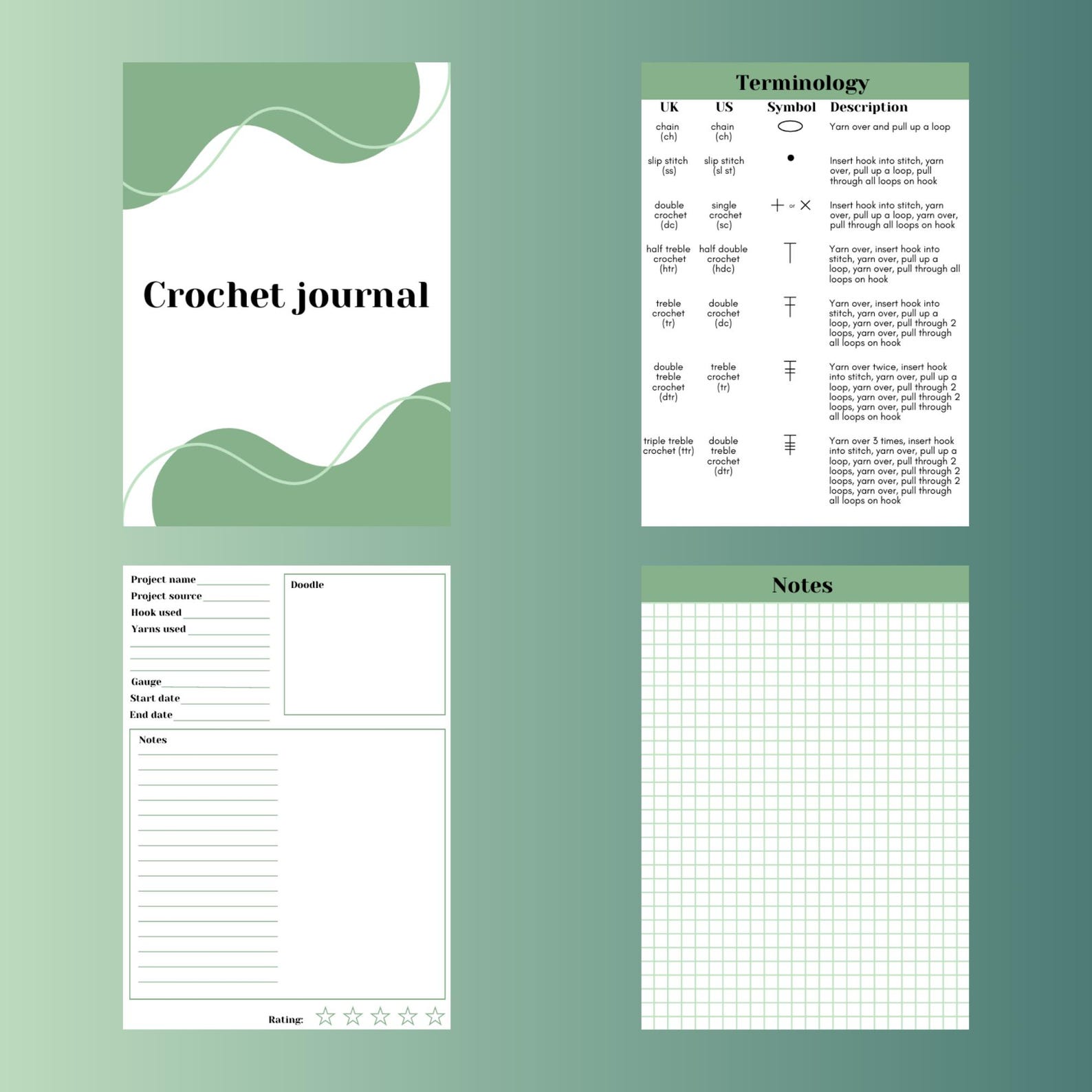 Crochet Project Tracker Pdf/multicolour Digital Planner Journal for ...