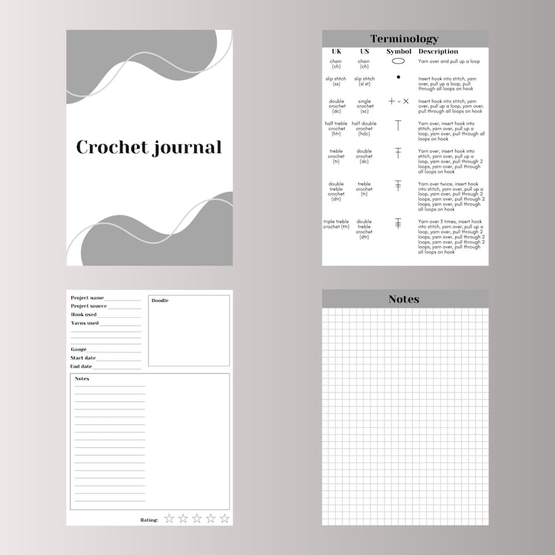 Crochet Project Tracker Pdf/multicolour Digital Planner Journal for ...