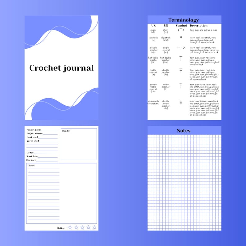 Crochet Project Tracker Pdf/multicolour Digital Planner Journal for ...