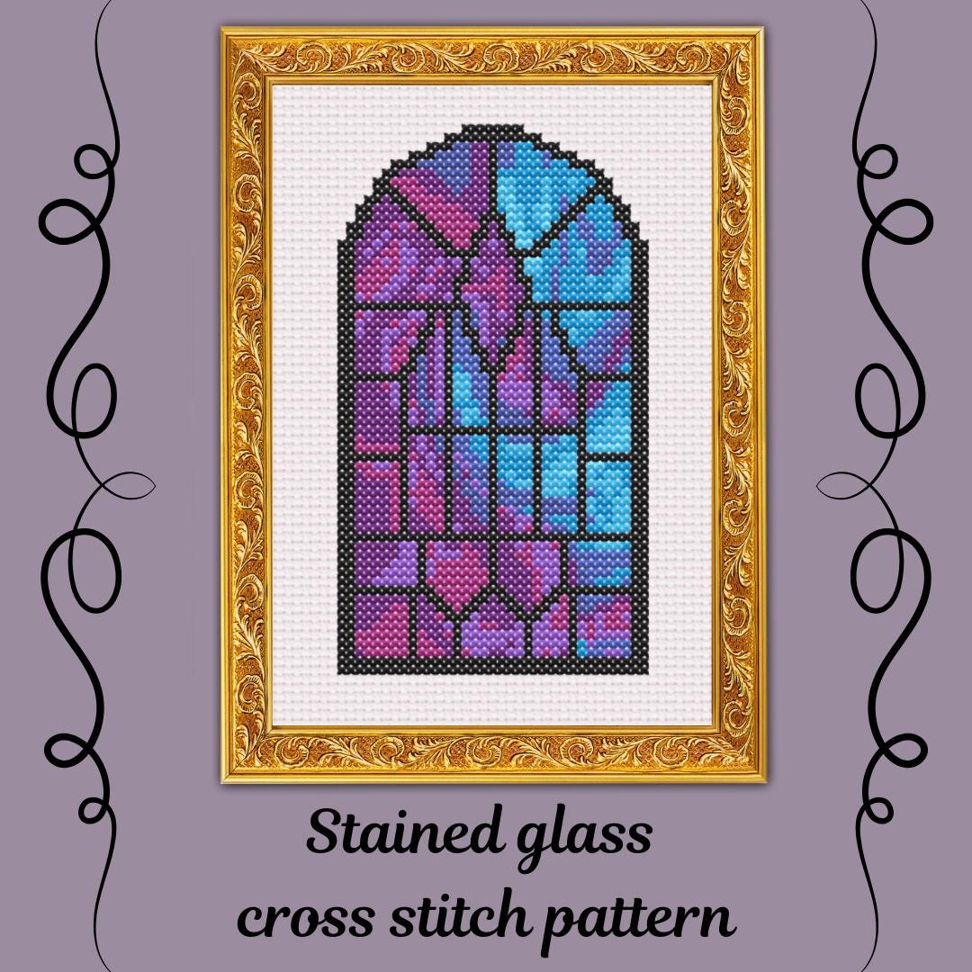 Stained Glass Swirl Cross Stitch Pattern - Pdf Downloadable Cross ...