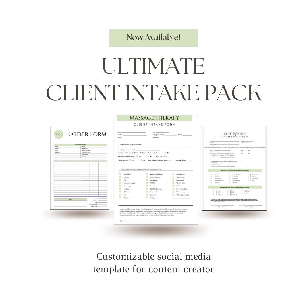 Client Intake Forms PDF Templates - Etsy