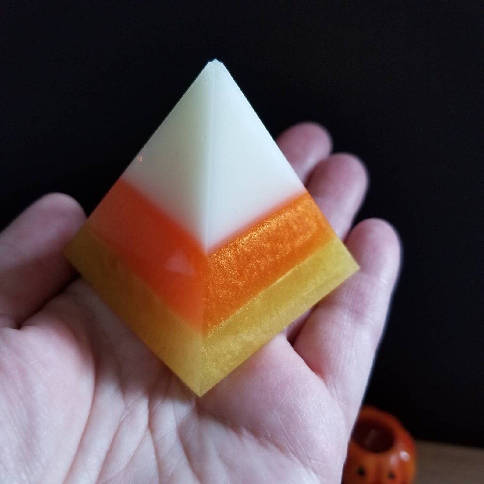 Candy Corn Pyramid Candy Corn Halloween Pyramid Pyramid Resin Pyramid ...