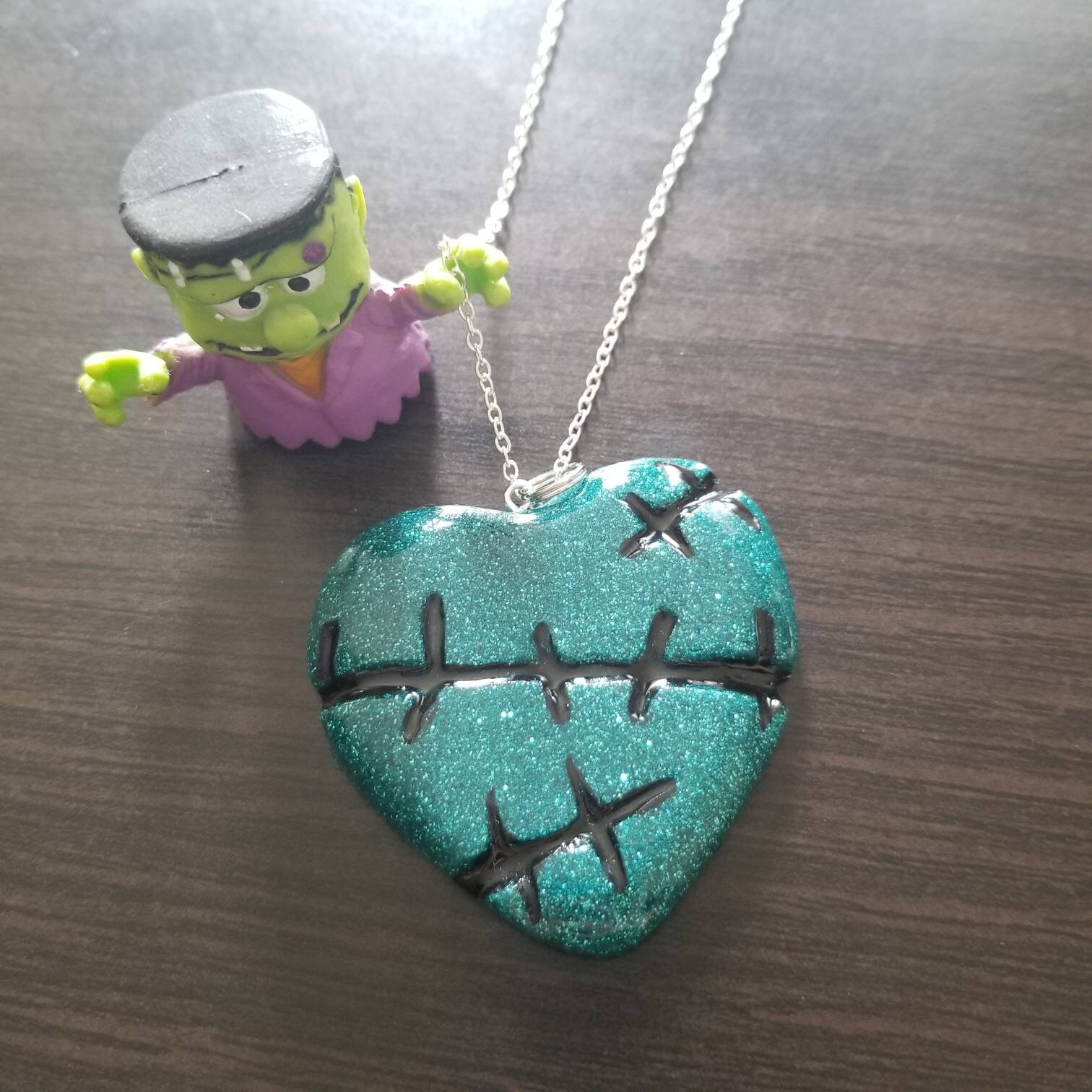 Monster Heart Monster Blue Heart Heart With Stitches - Etsy