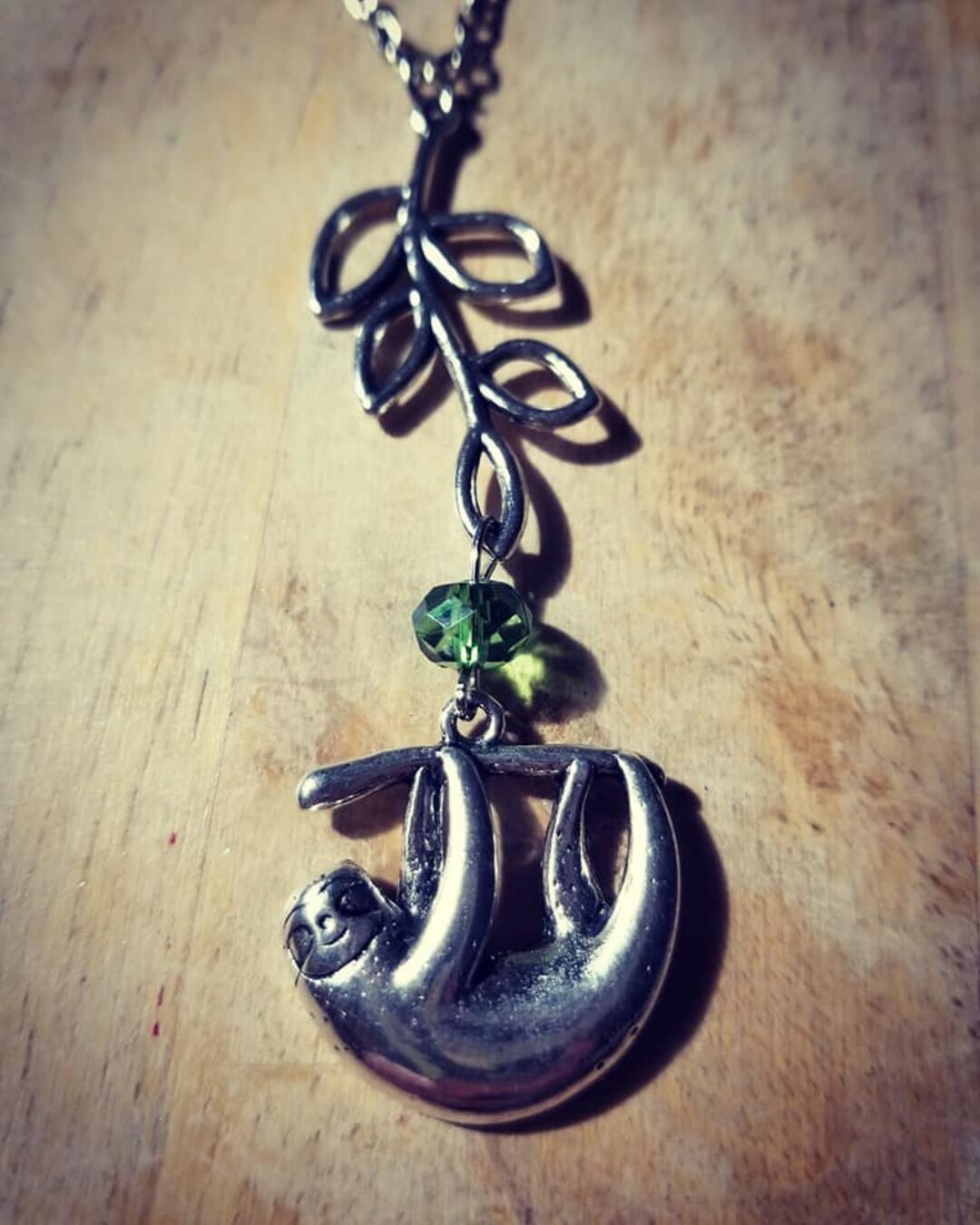 Sloth - Hanging Sloth - Sloth on a Branch - Sloth Charm - Leaf Charm ...