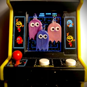 Pacman Ghosts Retro Arcade Game Nostalgia Handblown Glass Pendants - Etsy