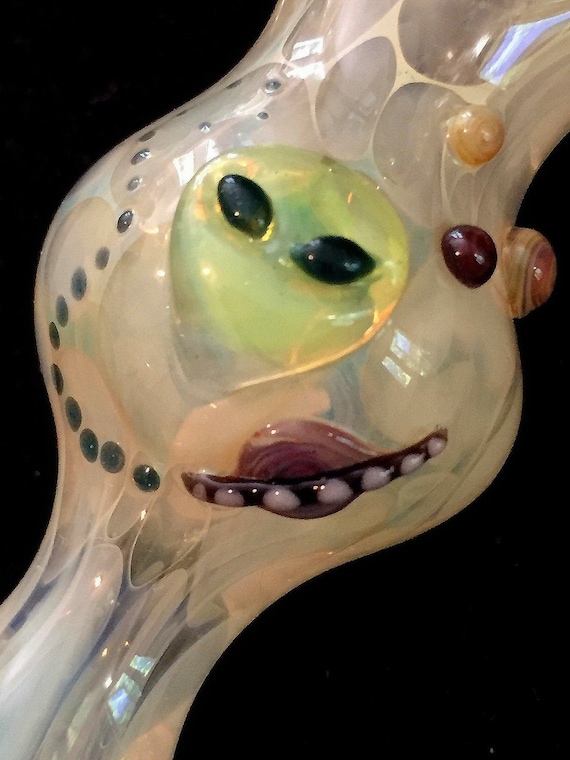 Glass Alien UFO Pipe With Space Scene Handblown With Color - Etsy