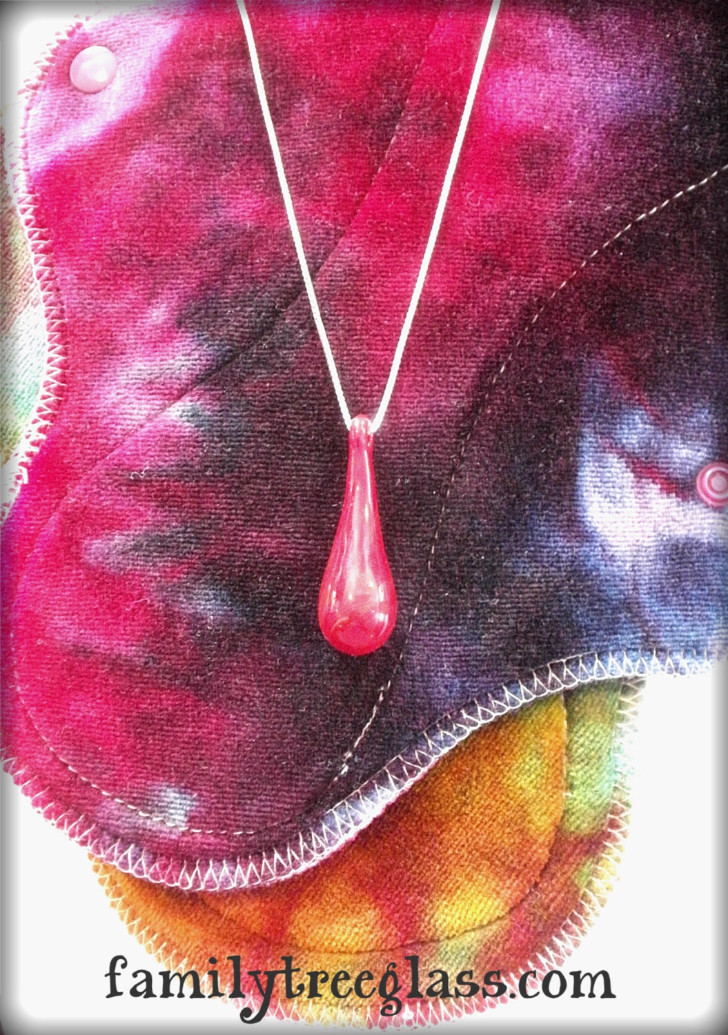Menarche Blood Droplet Necklace Handblown Glass Pendant Menstrual ...