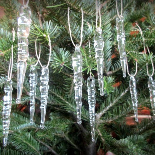 Set of 6 Elegant Hand Blown Glass Icicles Ornaments - Etsy