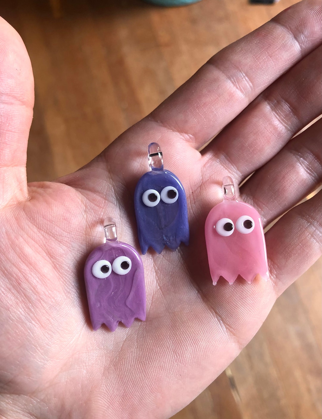Pacman Ghosts Retro Arcade Game Nostalgia Handblown Glass Pendants - Etsy