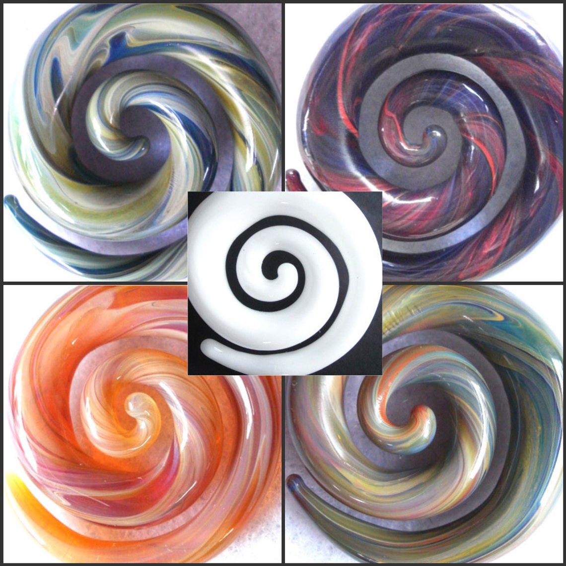 Blown Glass Spiral Custom Necklace Pendant Charm - Etsy
