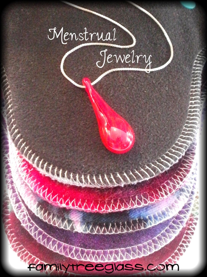 Menarche Blood Droplet Necklace Handblown Glass Pendant Menstrual ...