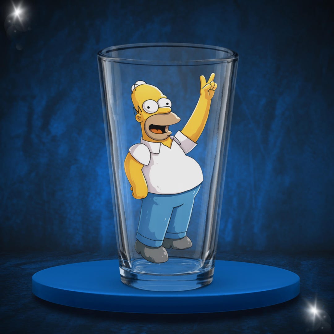 Homer Shaker 16 Oz Glass Shaker for Simpsons Fans Unique Kitchen Gift ...