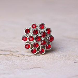 Red Rhinestone Buttons 5 Acrylic Buttons Aybreonn Button 25mm Plastic ...