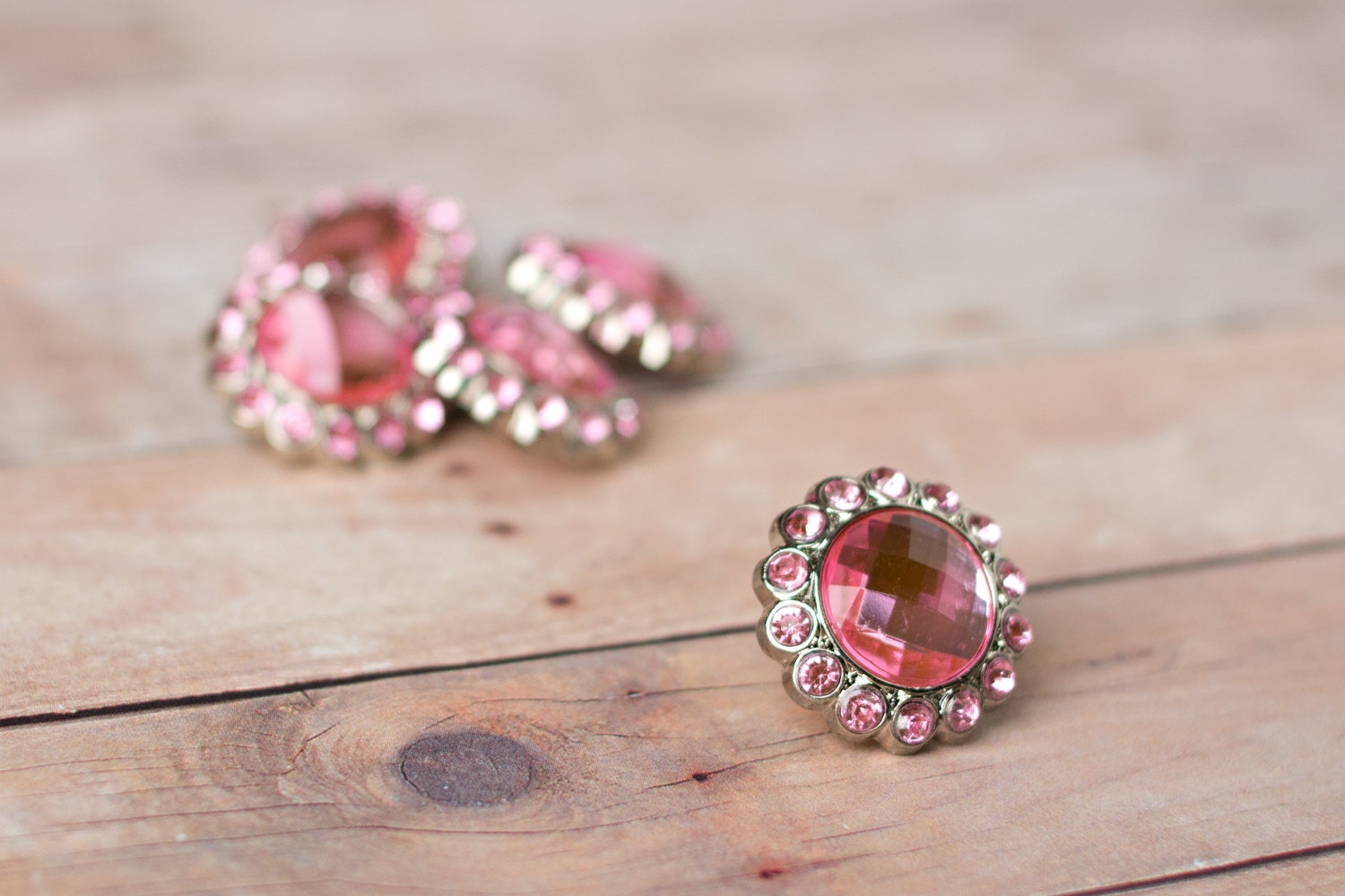 5 Rhinestone Buttons Light Pink Kayli Button 23mm | Etsy