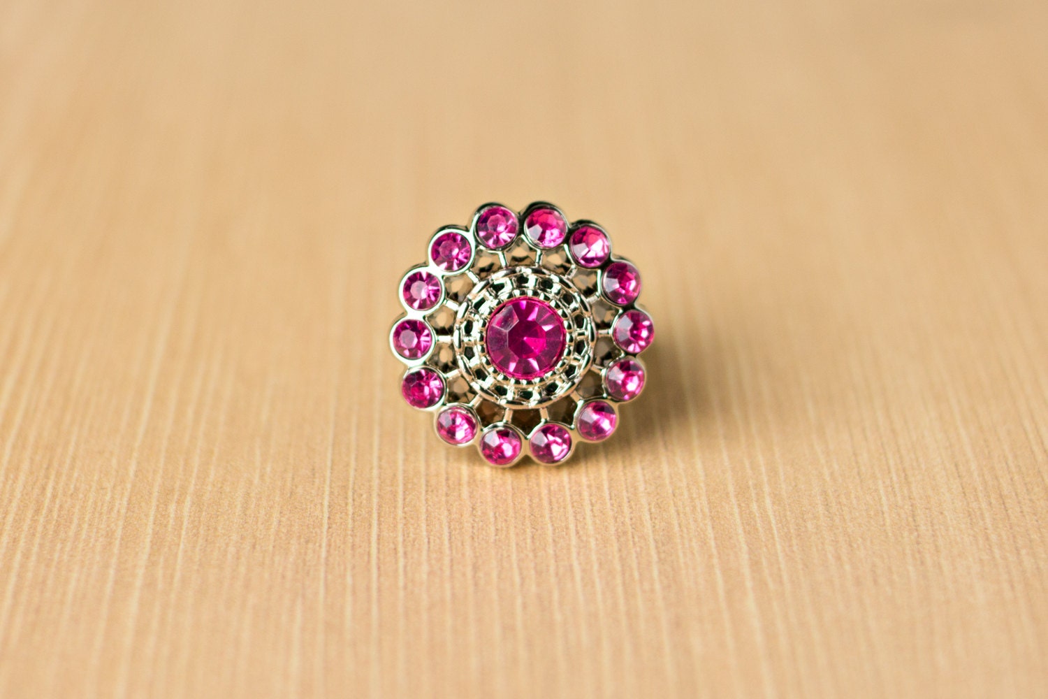 Hot Pink Rhinestone Button 5 Acyrlic Rhinestone Buttons | Etsy