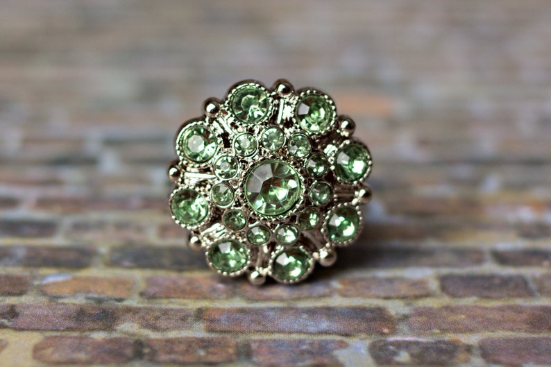 5 Spring Green Rhinestone Buttons Acrylic Rhinestone Buttons | Etsy