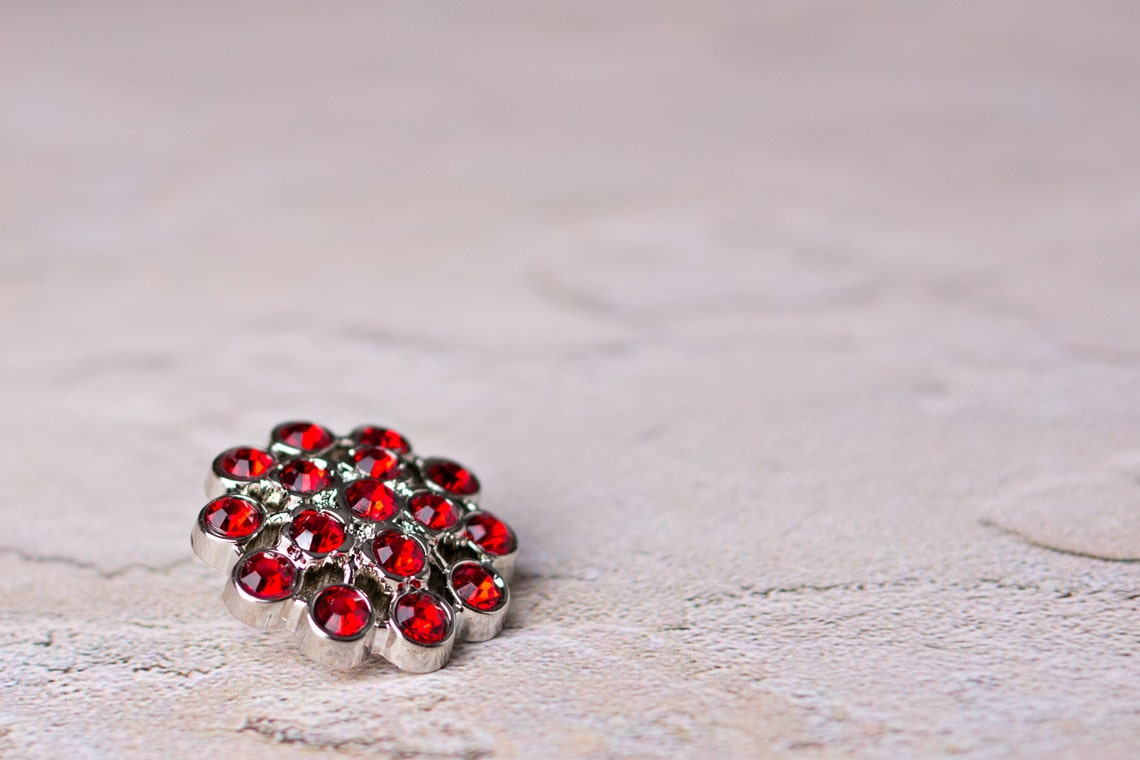 Red Rhinestone Buttons 5 Acrylic Buttons Aybreonn Button - Etsy