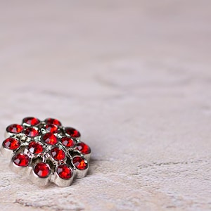 Red Rhinestone Buttons 5 Acrylic Buttons Aybreonn Button 25mm Plastic ...