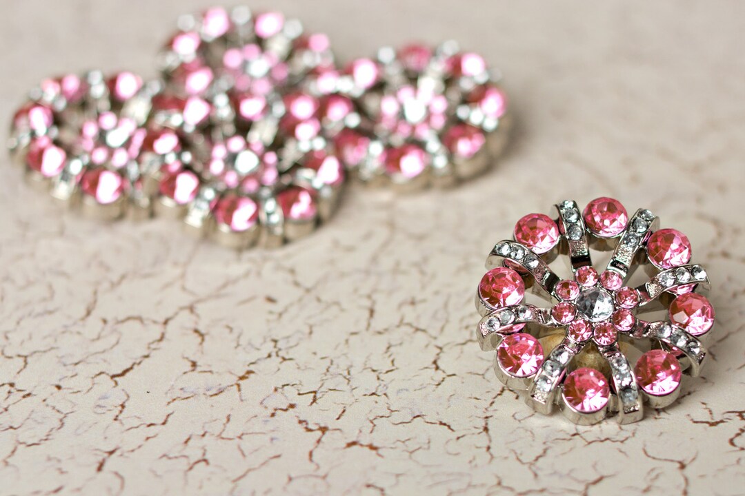 5 Strassknöpfe Strass-Knopf Lisa Knopf 32mm Kunststoffknöpfe ...