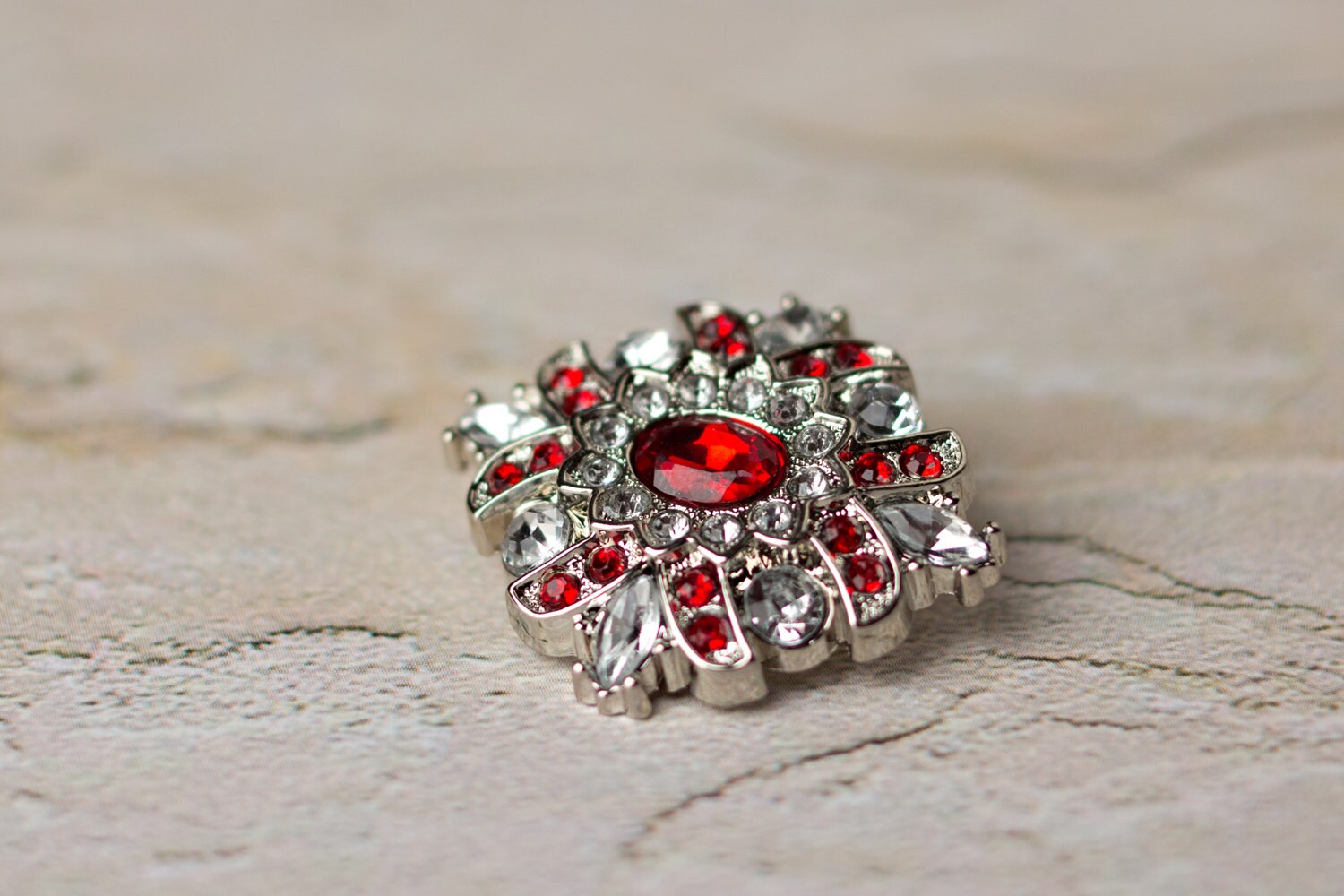 Acrylic Rhinestone Buttons 5 Red/clear Buttons Madeline - Etsy