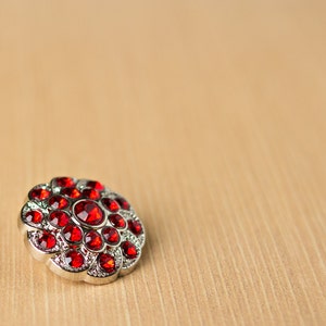Red Rhinestone Buttons 5 Acrylic Buttons Shelley Button 25mm Plastic ...