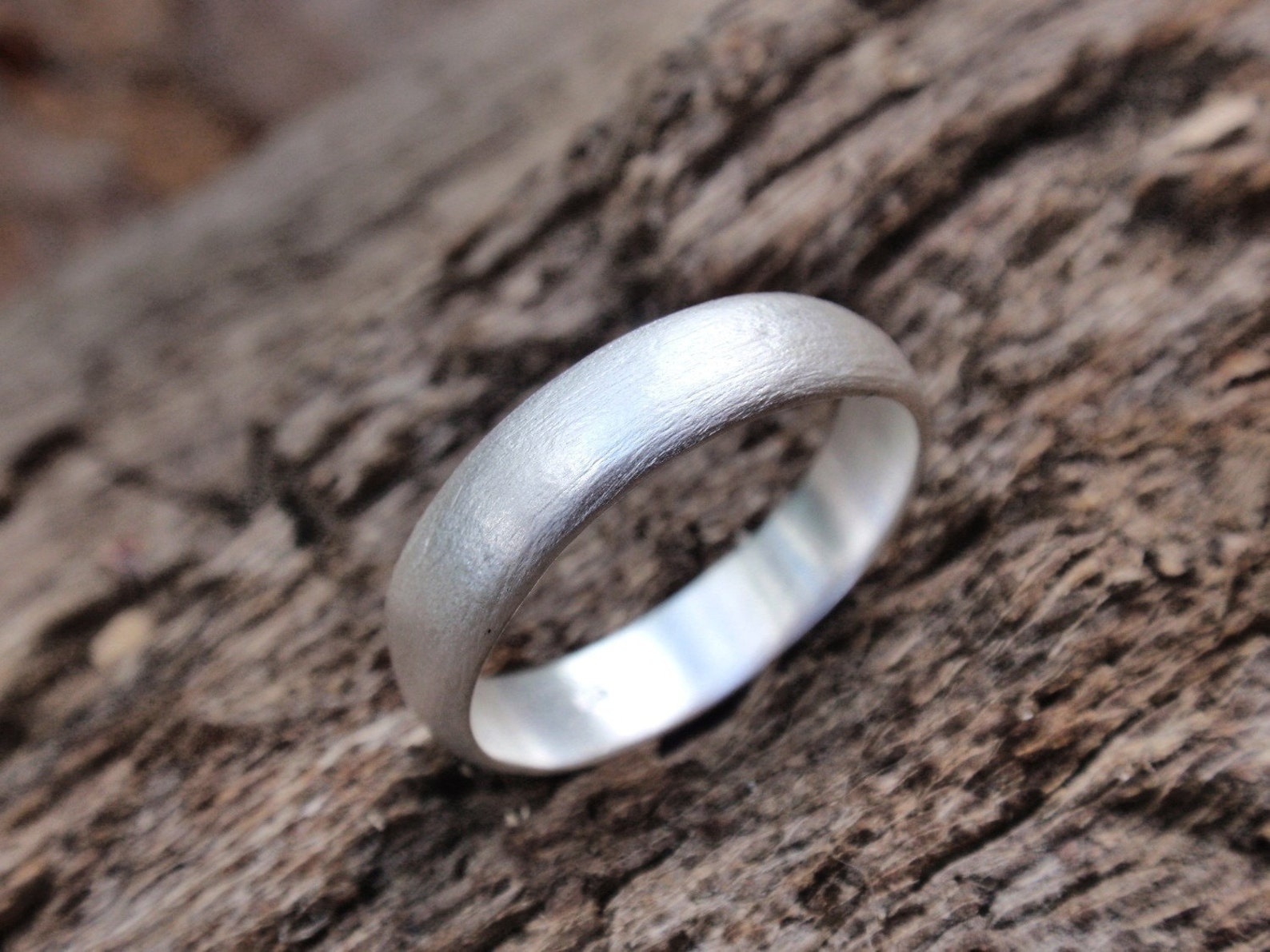 Men Wedding Ring Brushed Finish Wedding Band for Men or Women Sterling ...