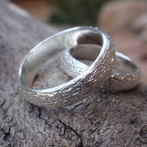 Wedding Bands Nature Inspired Wedding Rings Hand Texture Engagement ...