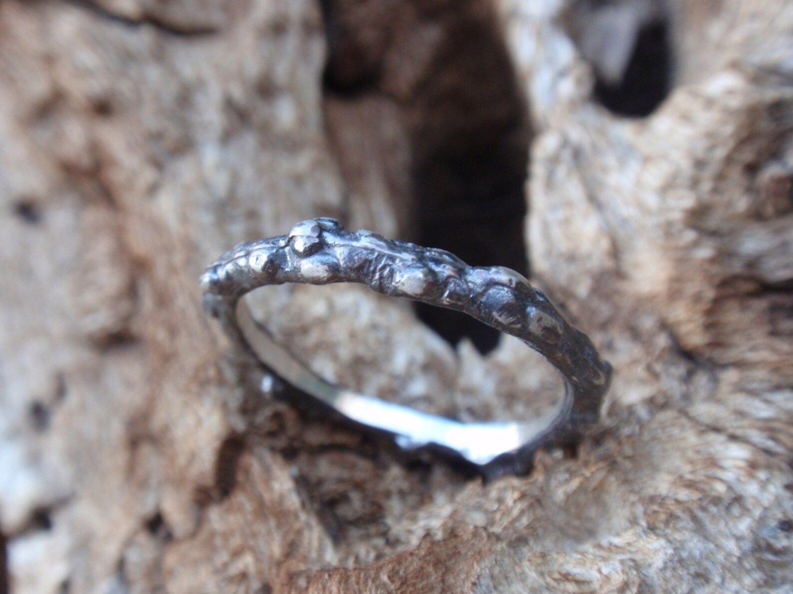 Oxidized Sterling Silver Branch Ring Twig Nature Inspired - Etsy