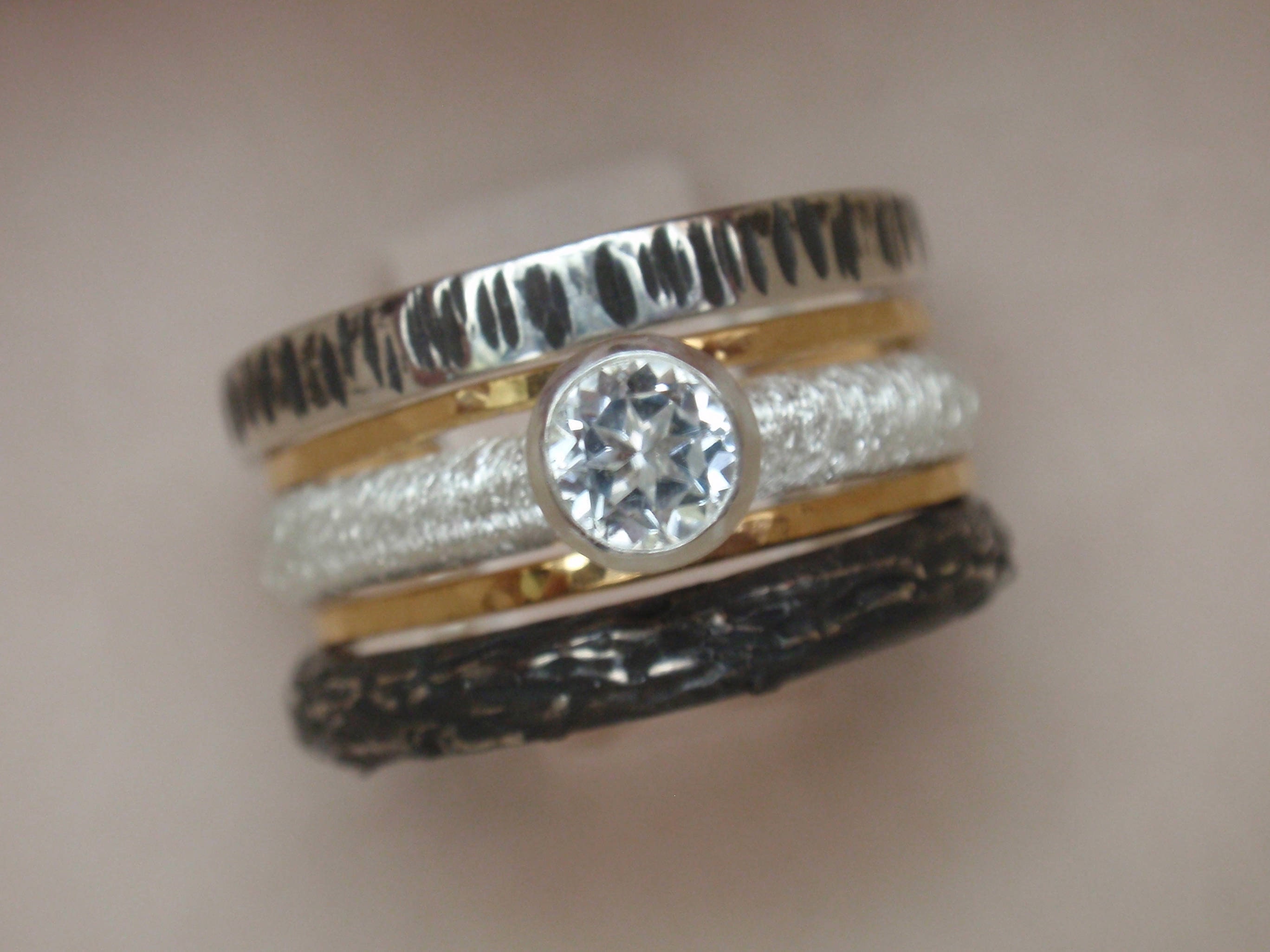 Engagement Ring Set Wedding Rings Set of 5 Stacking Rings | Etsy