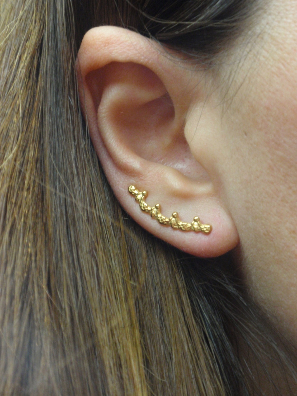 Crown Earrings Gold Crown Ear Climbers Ear Crawlers Rose | Etsy